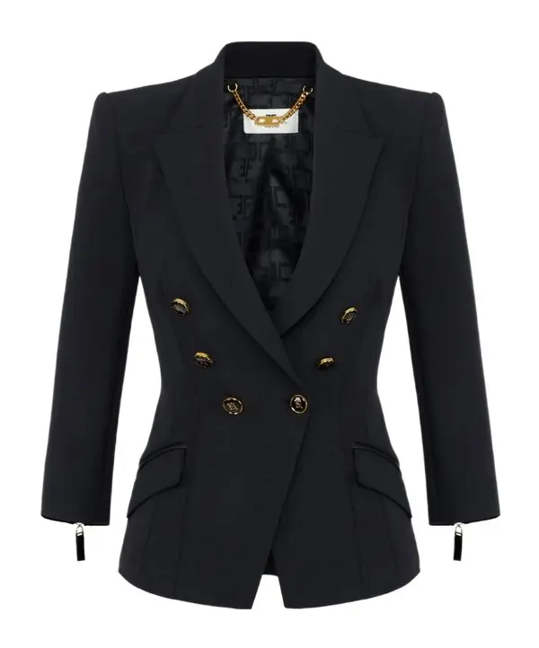 Elisabetta Franchi Double-breasted Gold-button Jacket