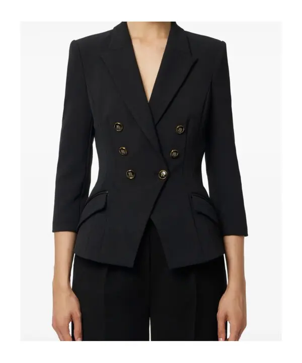 Elisabetta Franchi Double-breasted Gold-button Jacket