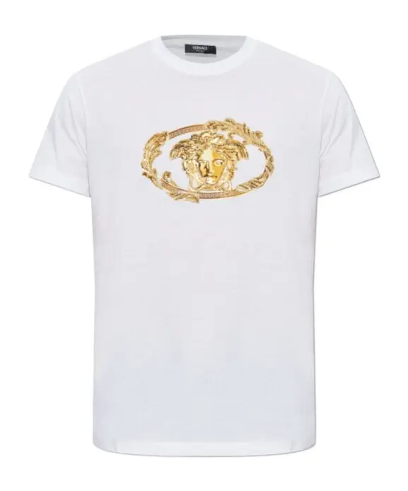 Versace Logo-embellished Crewneck T-shirt - White