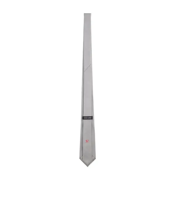 Giorgio Armani Logo Patch Neck Tie - Grey