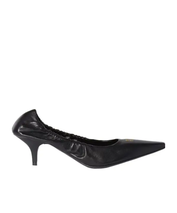 Miu Miu Nappa Leather Gathered Pumps - Black