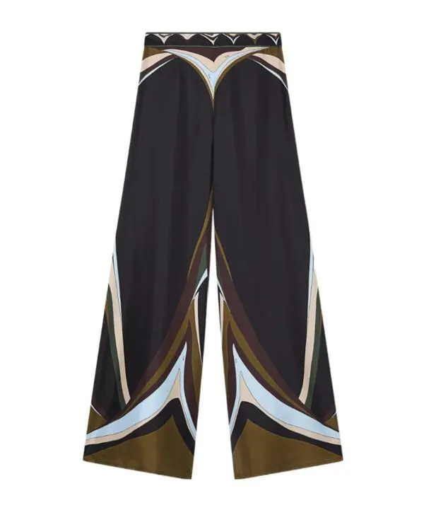 Emilio Pucci Printed Wide-leg Trousers - Green