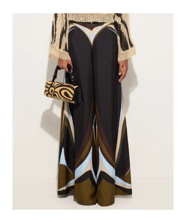 Emilio Pucci Printed Wide-leg Trousers - Green