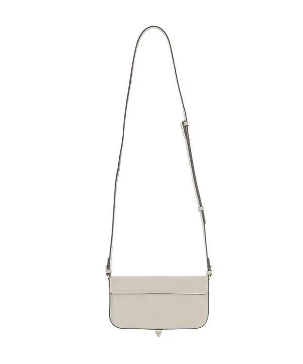 Pinko Logo Detailed Crossbody Bag - White