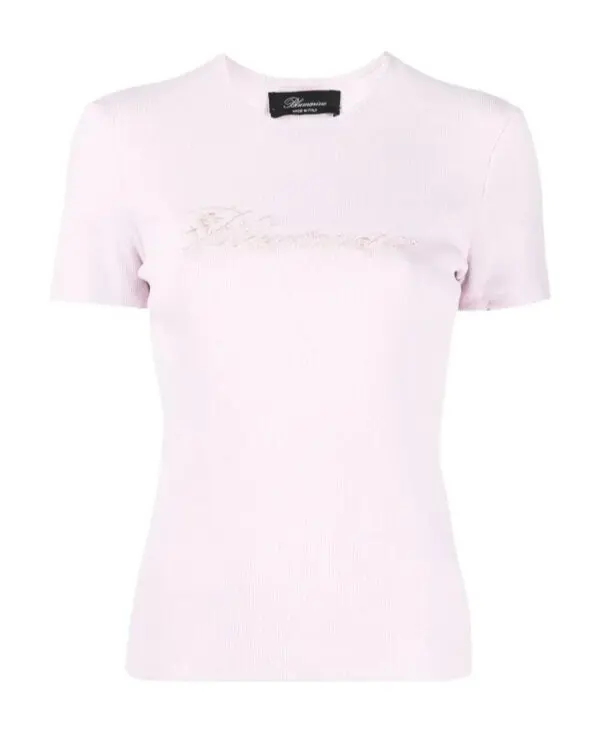Blumarine Logo Embroidered T-shirt