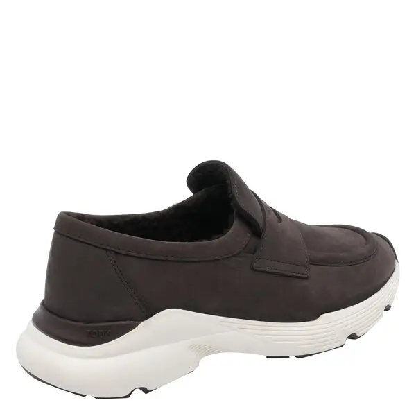 TOD'S Round Toe Slip-on Loafers - Black