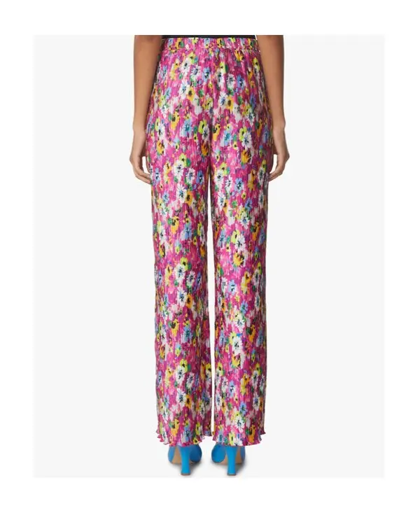MSGM Floral Printed Pleated Wide-leg Trousers - Pink