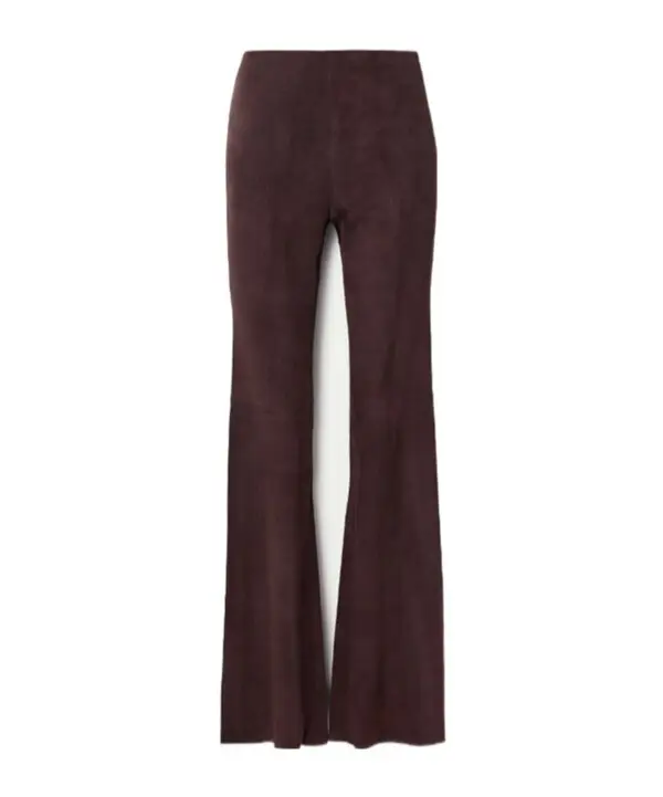 Stouls Suede Flared Pants - Black