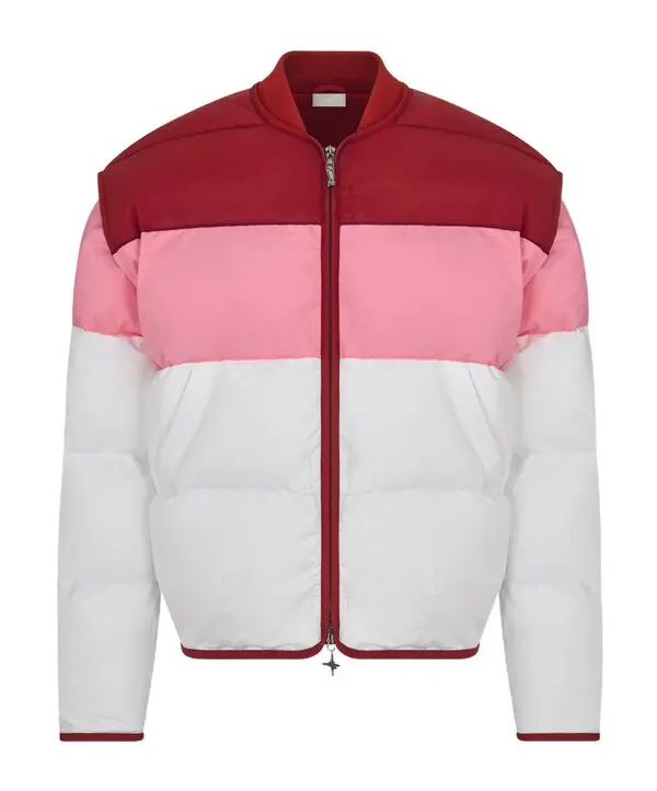 Dior Padded Jacket With Removable Sleeves - Burgundy/pink/white