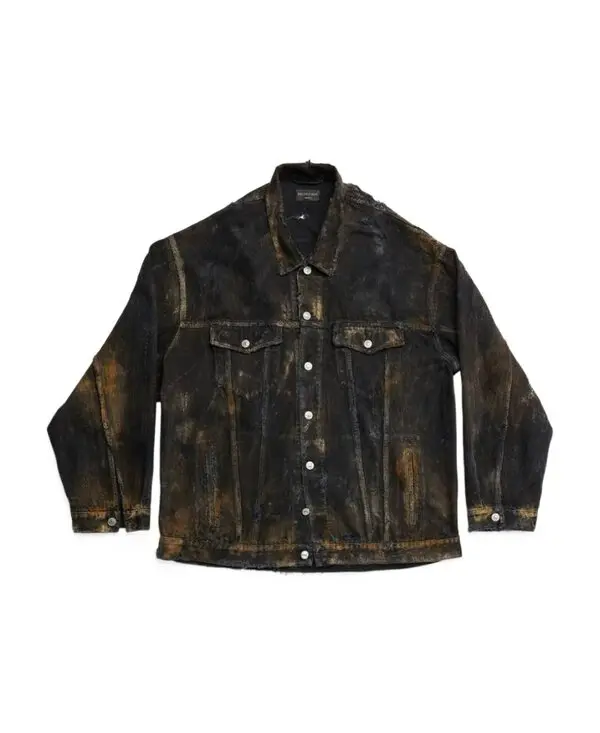 Balenciaga Oversized Distressed Denim Jacket