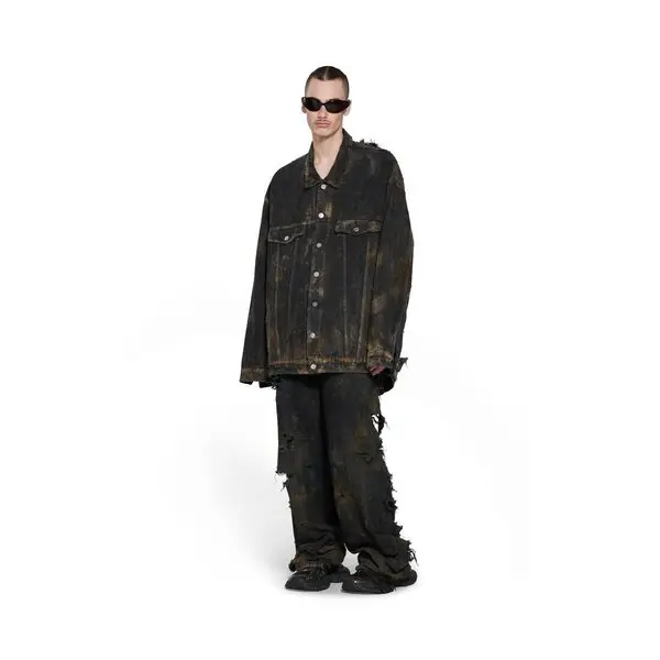 Balenciaga Oversized Distressed Denim Jacket