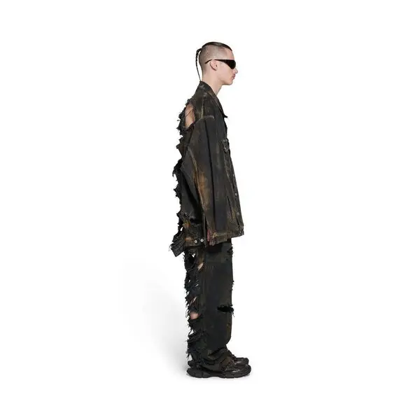 Balenciaga Oversized Distressed Denim Jacket