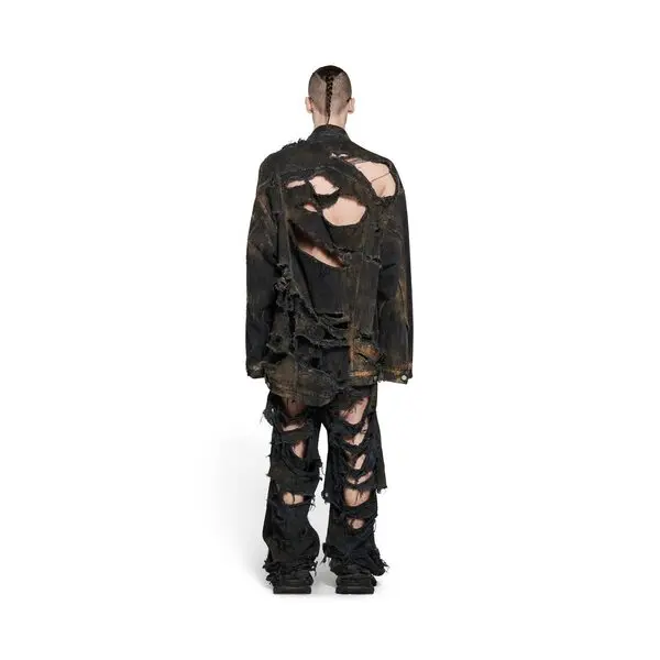 Balenciaga Oversized Distressed Denim Jacket