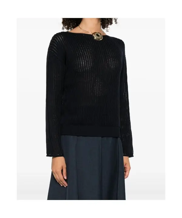 Theory Ribbed Boat-neck Sweater - Deep Navy
