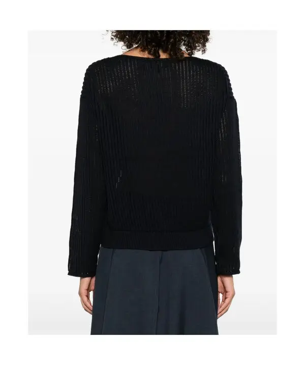 Theory Ribbed Boat-neck Sweater - Deep Navy