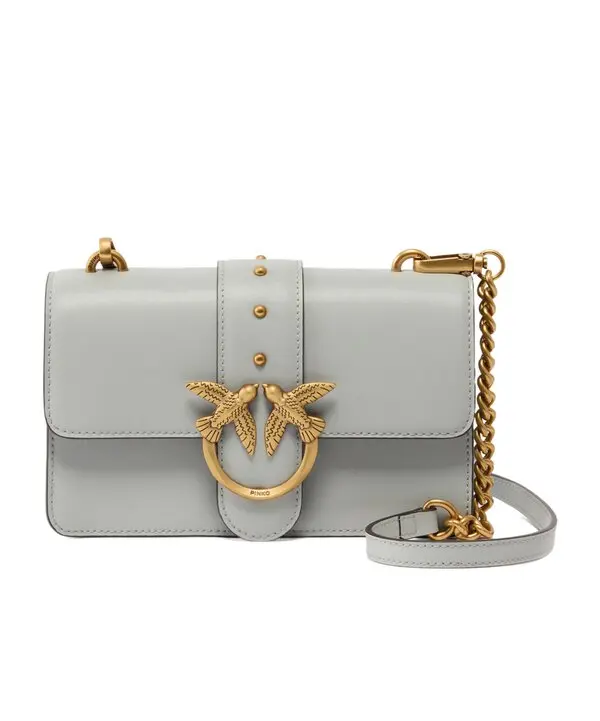 Pinko Love Birds Chain-linked Shoulder Bag - Gray