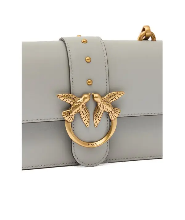 Pinko Love Birds Chain-linked Shoulder Bag - Gray