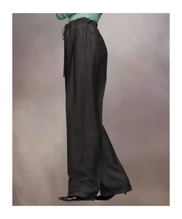 MAISON MARGIELA Mohair Wide-leg Trousers With Drawstring Waist - Blue