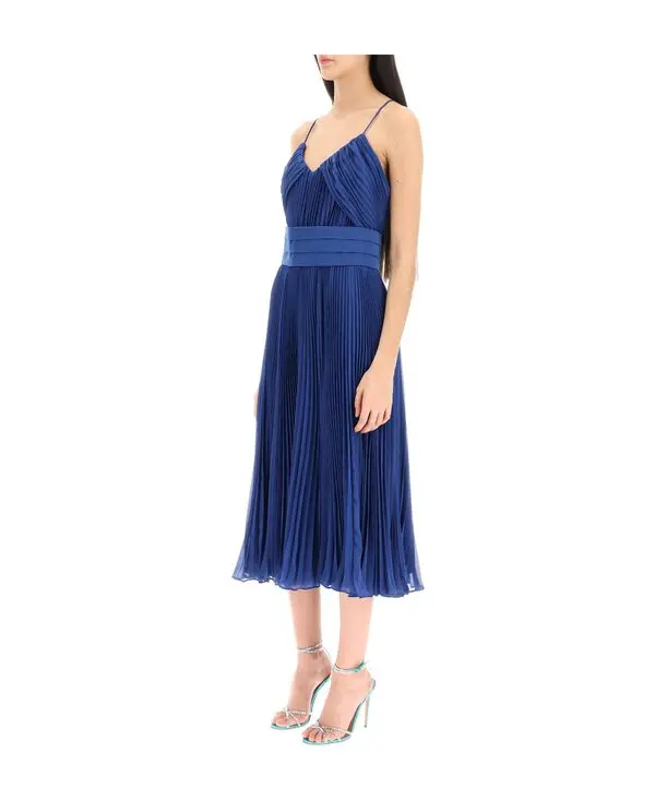 Max Mara Pleated Sleeveless Midi Dress