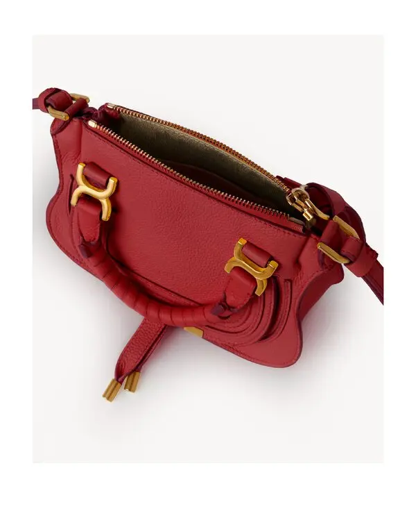 Chloé Marcie Debossed Logo Leather Shoulder Bag
