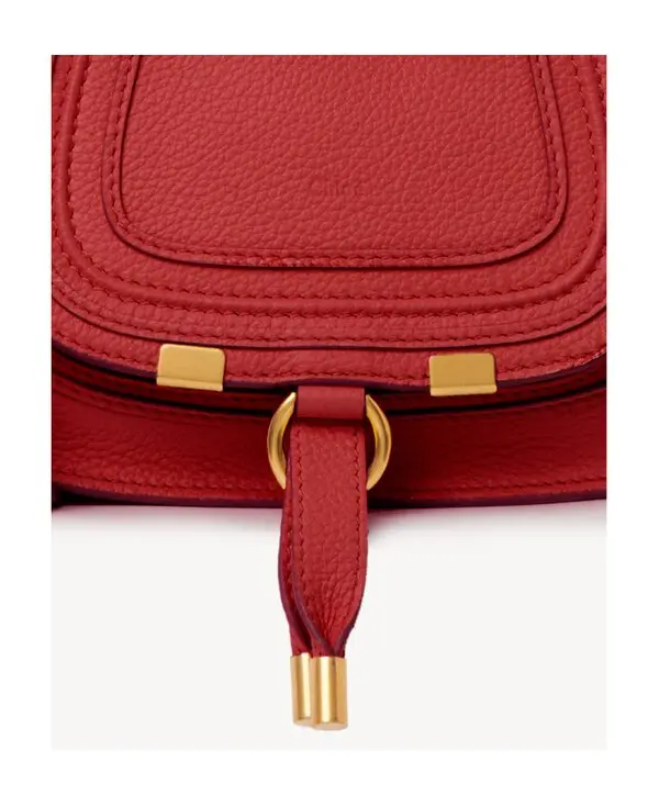 Chloé Marcie Debossed Logo Leather Shoulder Bag