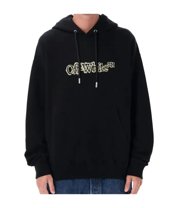 Off-White Cloudy Arrow Skate Drawstring Hoodie - Black