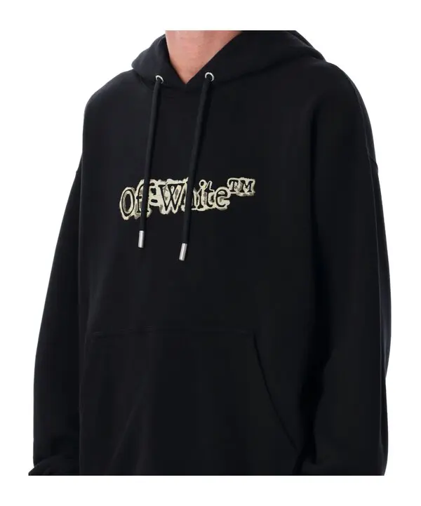 Off-White Cloudy Arrow Skate Drawstring Hoodie - Black