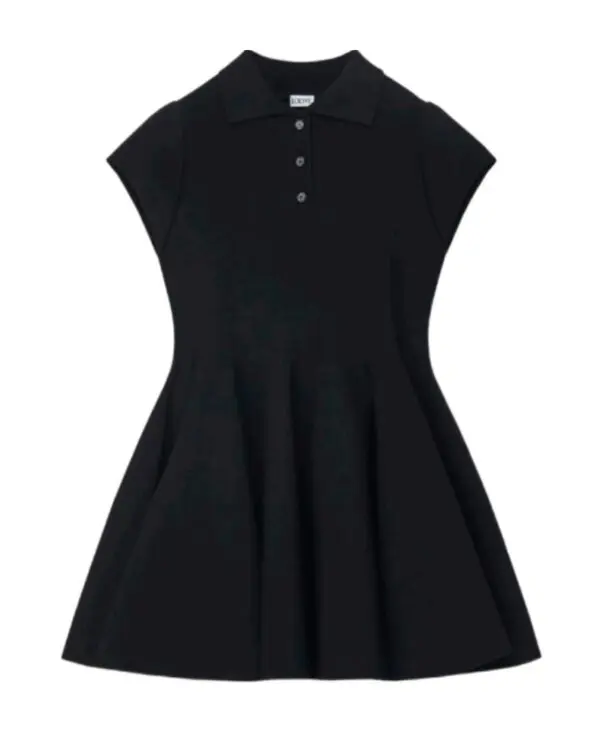 Loewe Viscose Blend Knit Pleated Mini Dress