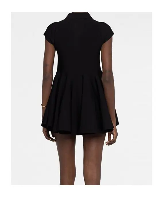 Loewe Viscose Blend Knit Pleated Mini Dress