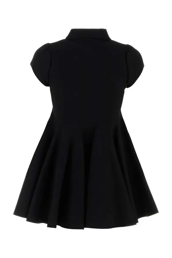 Loewe Viscose Blend Knit Pleated Mini Dress