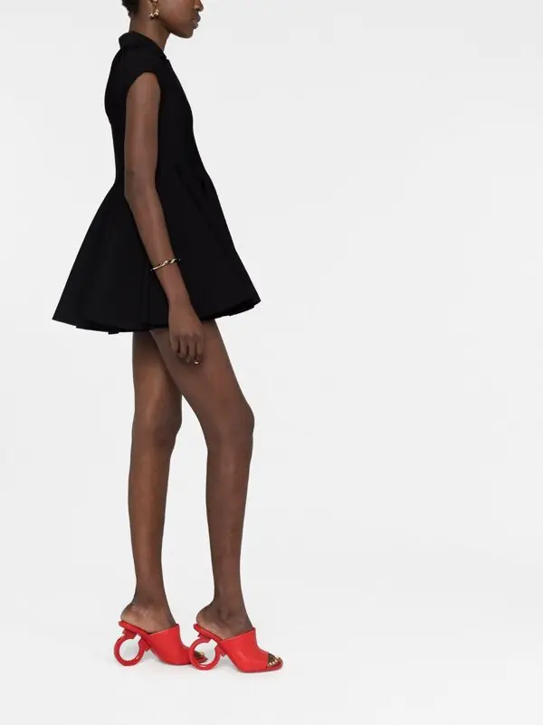 Loewe Viscose Blend Knit Pleated Mini Dress