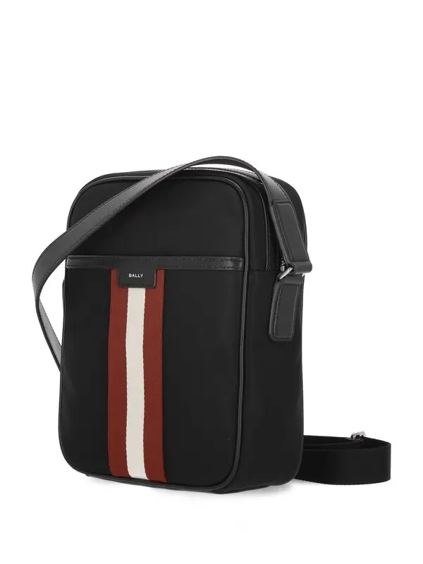 Bally Logo Printed Striped Messenger Bag