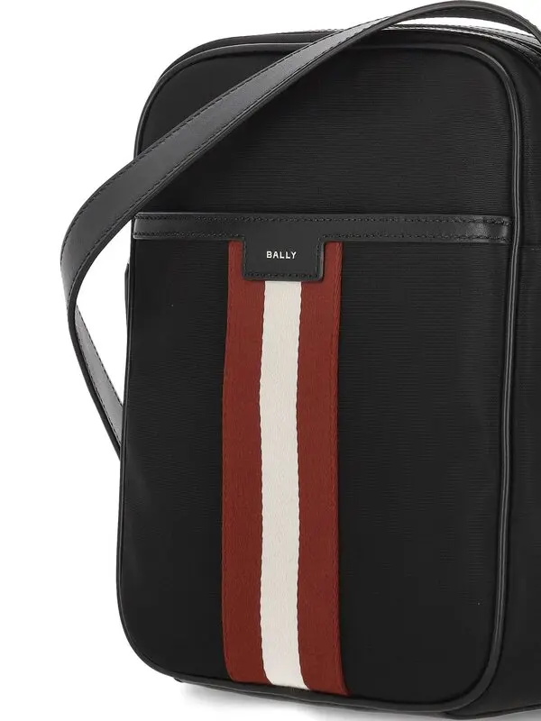 Bally Logo Printed Striped Messenger Bag