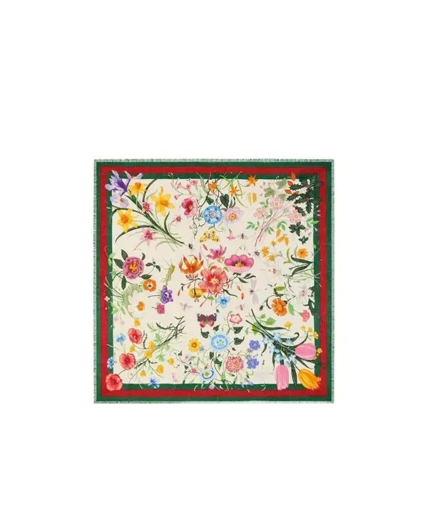 Gucci Flora Web Print Shawl - Multi-color