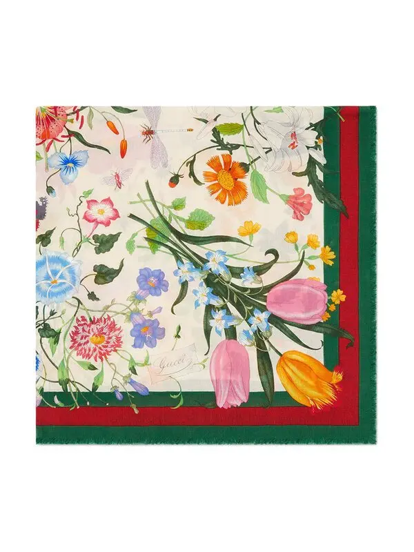 Gucci Flora Web Print Shawl