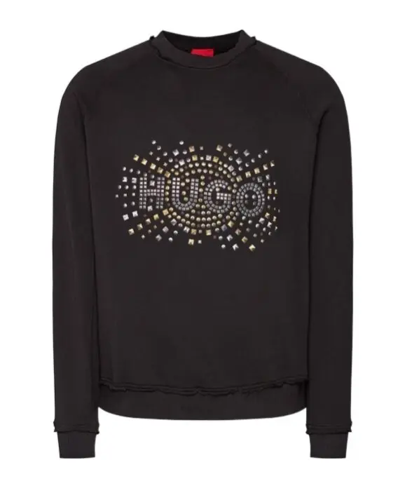 Hugo Boss Logo Studded Cotton Sweatshirt