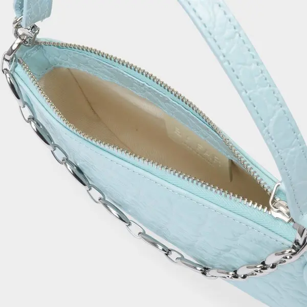 By Far Rachel Croc-embossed Leather Bag - Blue