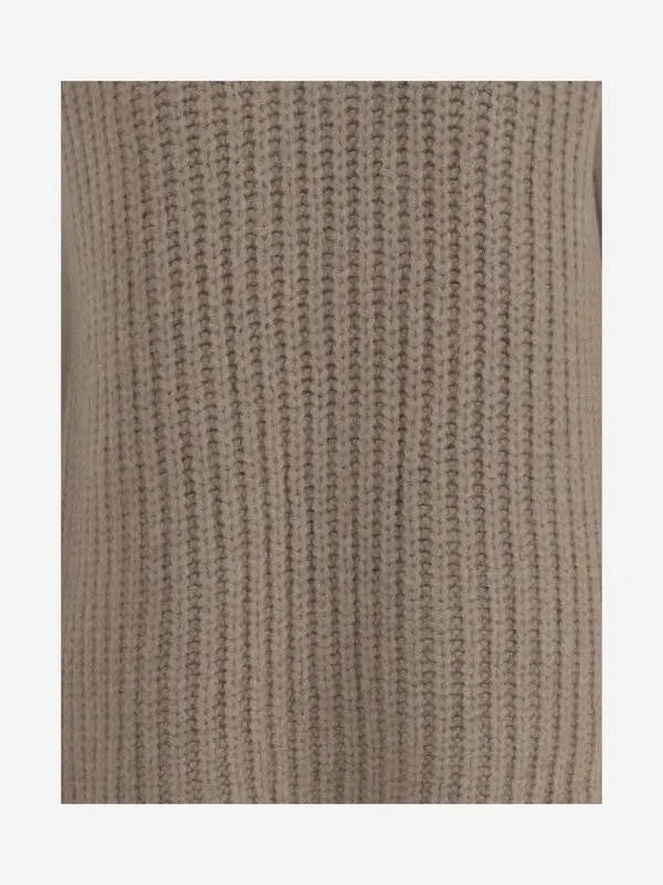 THE ROW High-neck Ribbed Sweater - Brown