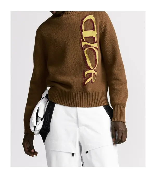 Dior X Lewis Hamilton Inlaid Weave Pattern Sweater - Brown