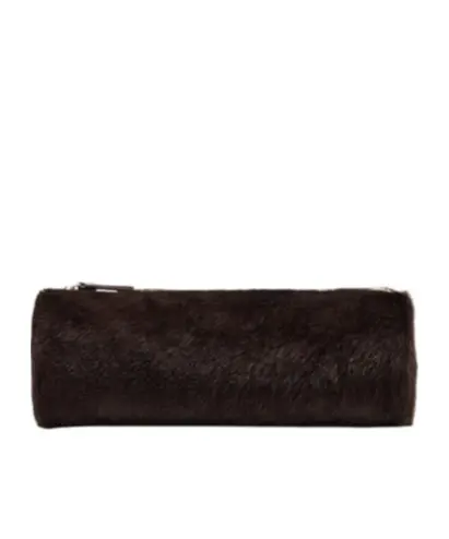 Proenza Schouler Cylindrical Faux Fur Clutch Bag - Chocolate-colored