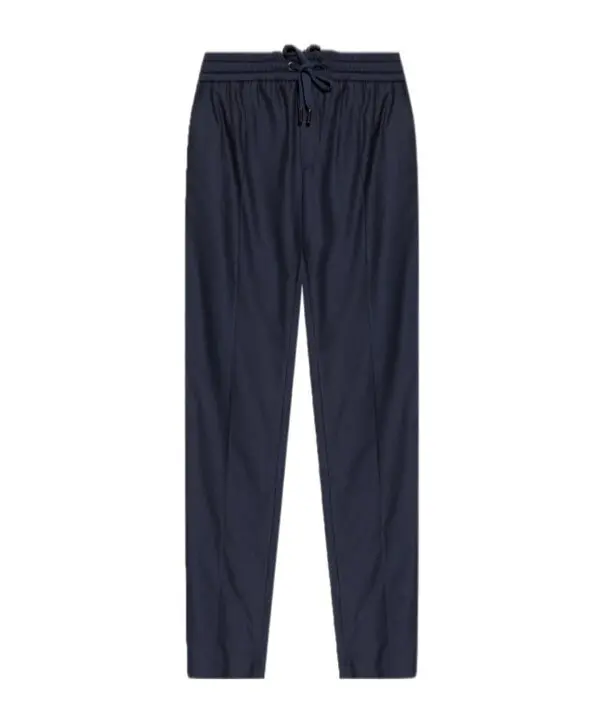 Dolce & Gabbana Drawstring Waist Trousers With Pleated Detail - Black