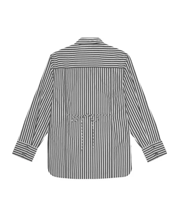 GANNI Striped Button-up Shirt With Adjustable Side Straps