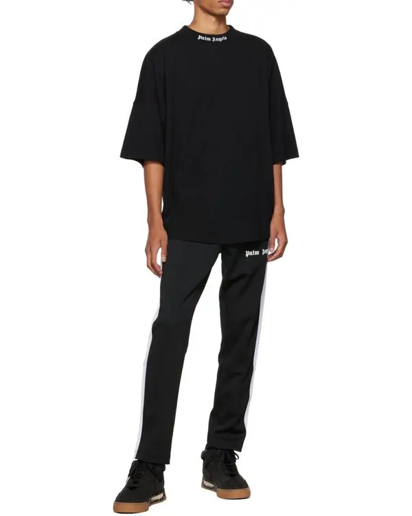 Palm Angels Ns Logo Over Tee Navy Yellow