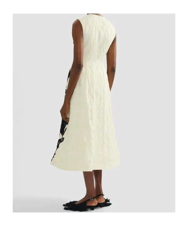 Erdem Embroidered Jacquard Flared Midi Dress