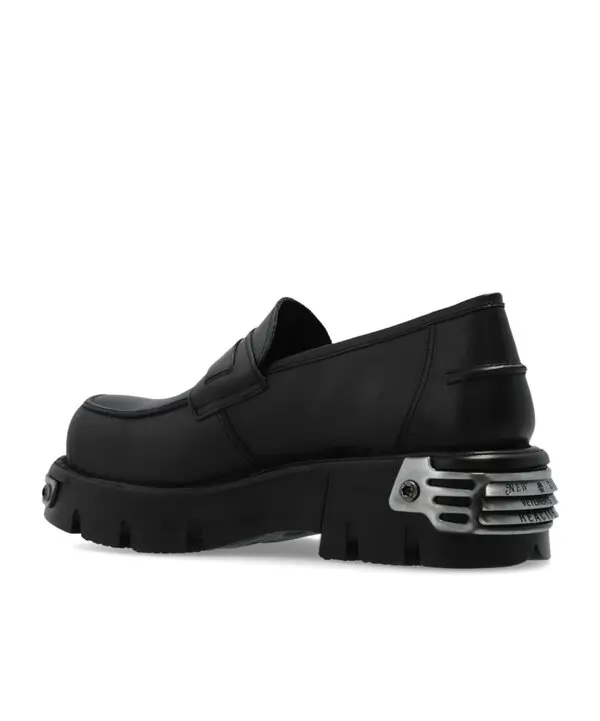 Vetements Logo Embossed Leather Loafers