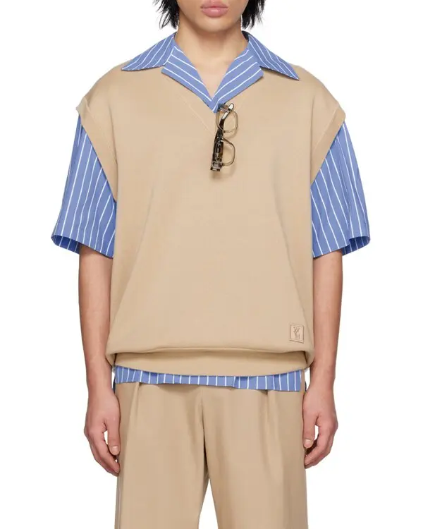WOOYOUNGMI V-neck Knitted Vest - Nude