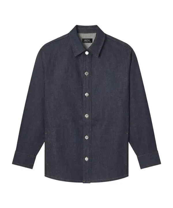 A.p.c. Long-sleeved Collared Denim Shirt