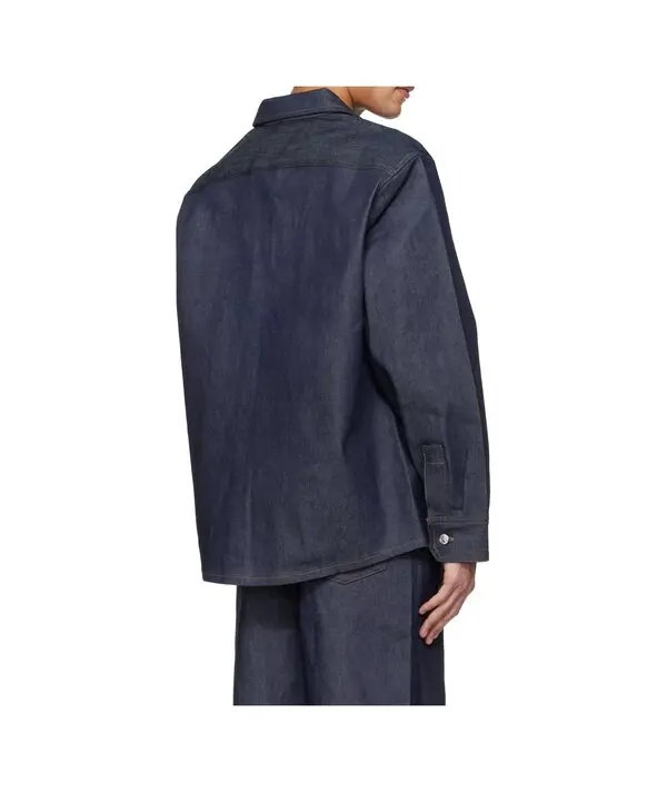 A.p.c. Long-sleeved Collared Denim Shirt