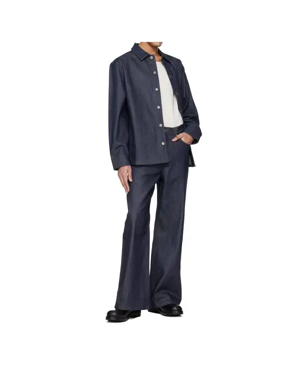 A.p.c. Long-sleeved Collared Denim Shirt