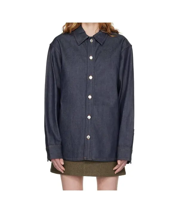 A.p.c. Long-sleeved Collared Denim Shirt